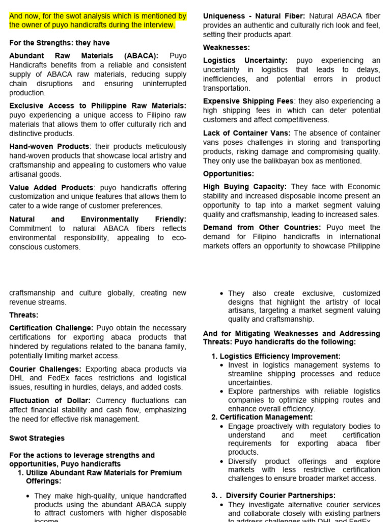 Swot | PDF | Logistics | Courier