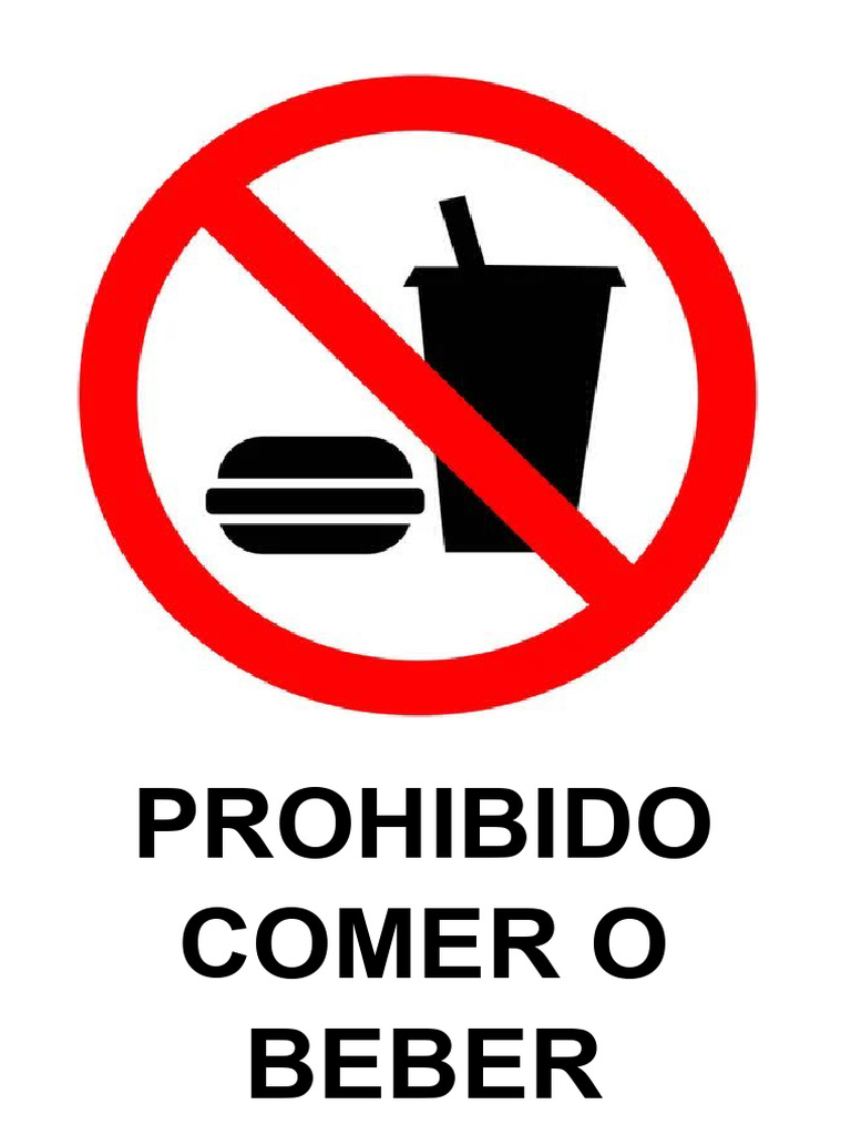 Señalización de Prohibición - Prohibido Comer o Beber | PDF