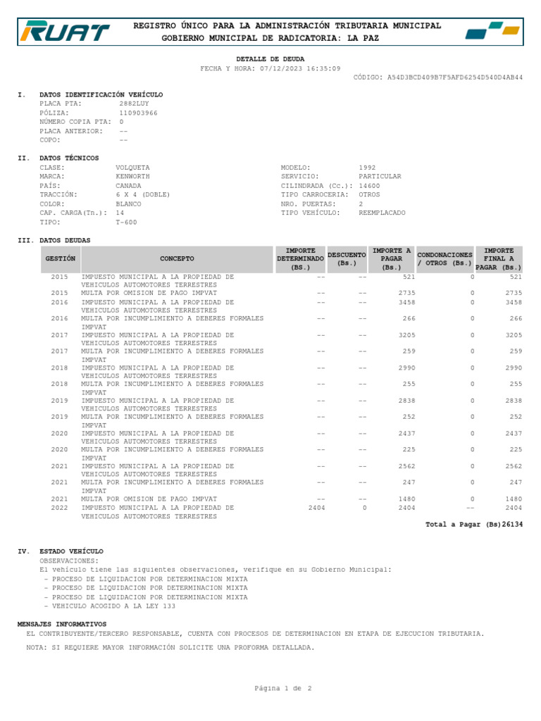 Reporte | PDF | Multa (pena)