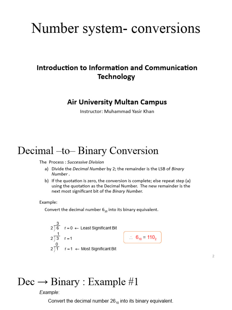 L04-Number System Conversion | PDF | Elementary Mathematics | Arithmetic