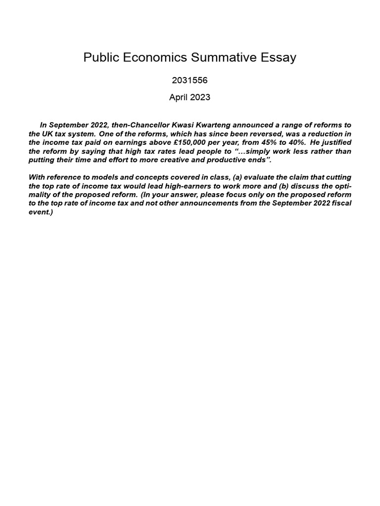 PE_Summative_essay | PDF | Taxes | Utility