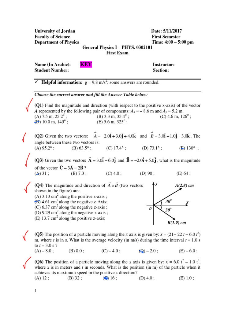 Phys101 1stexam 1 | PDF | Acceleration | Metrology