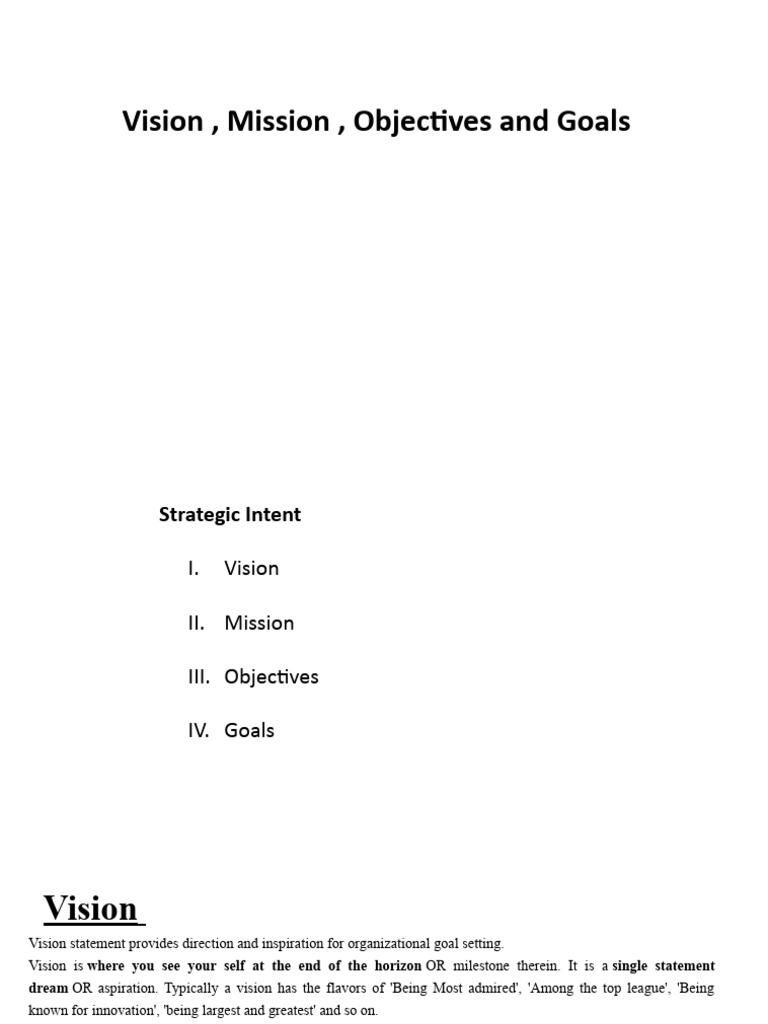 Vision and Mission Statements Guide | PDF | Goal | Strategic Management