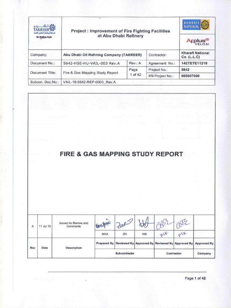 Fire & Gas Mapping Study Report - 5642-HSE-HU-VAIL-003 - RA | PDF | Oil ...