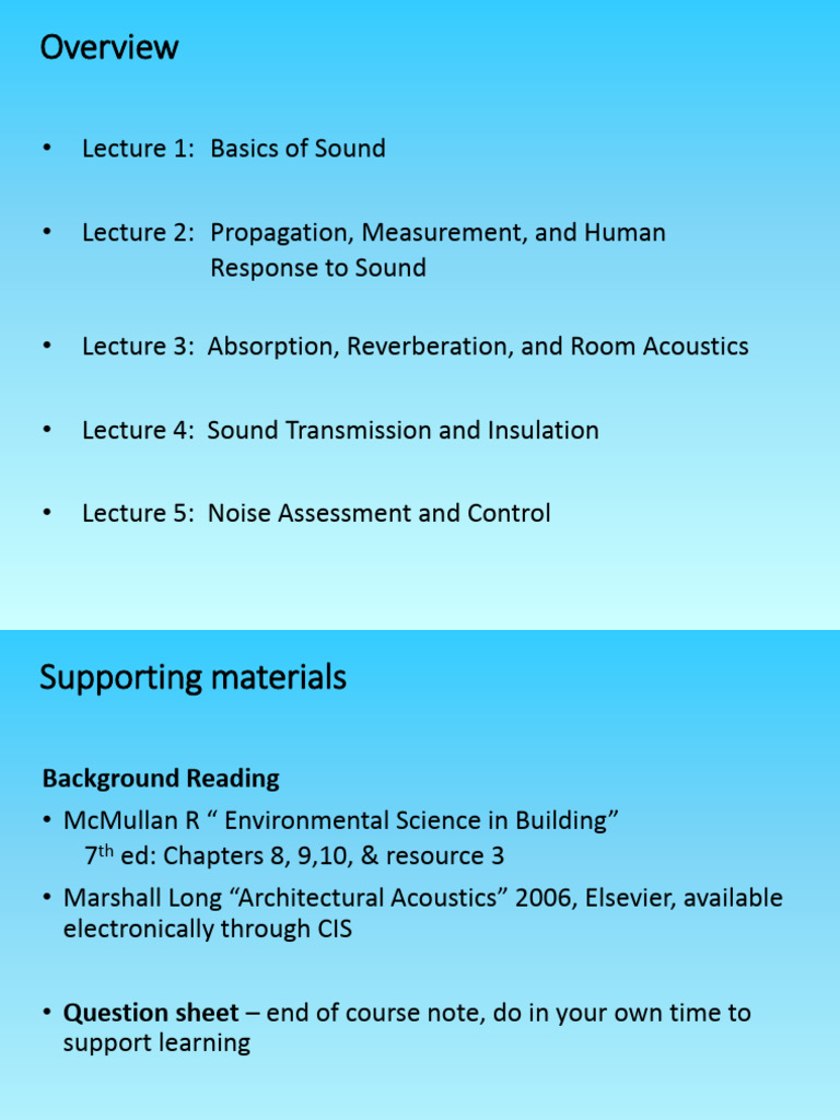 Acoustics and Sound Level Basics | PDF | Sound | Amplitude