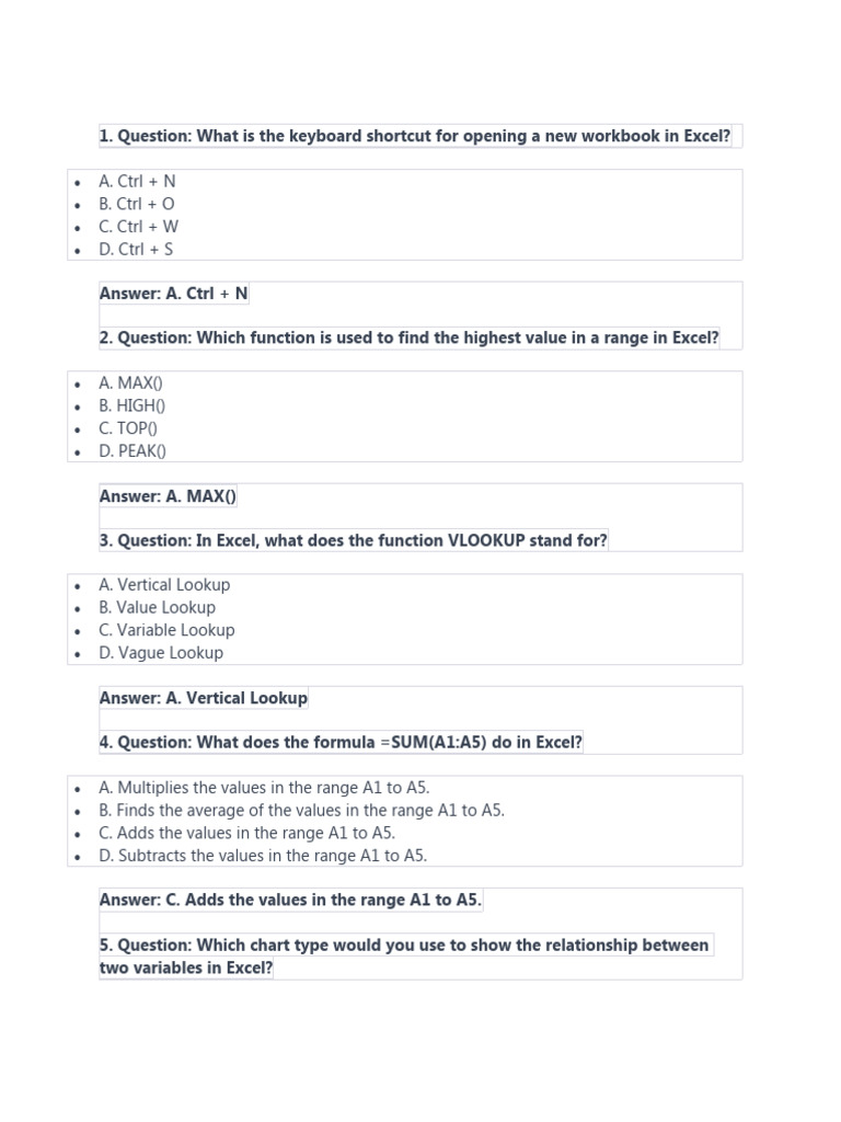 Excel Mcq Pdf Microsoft Excel Interest