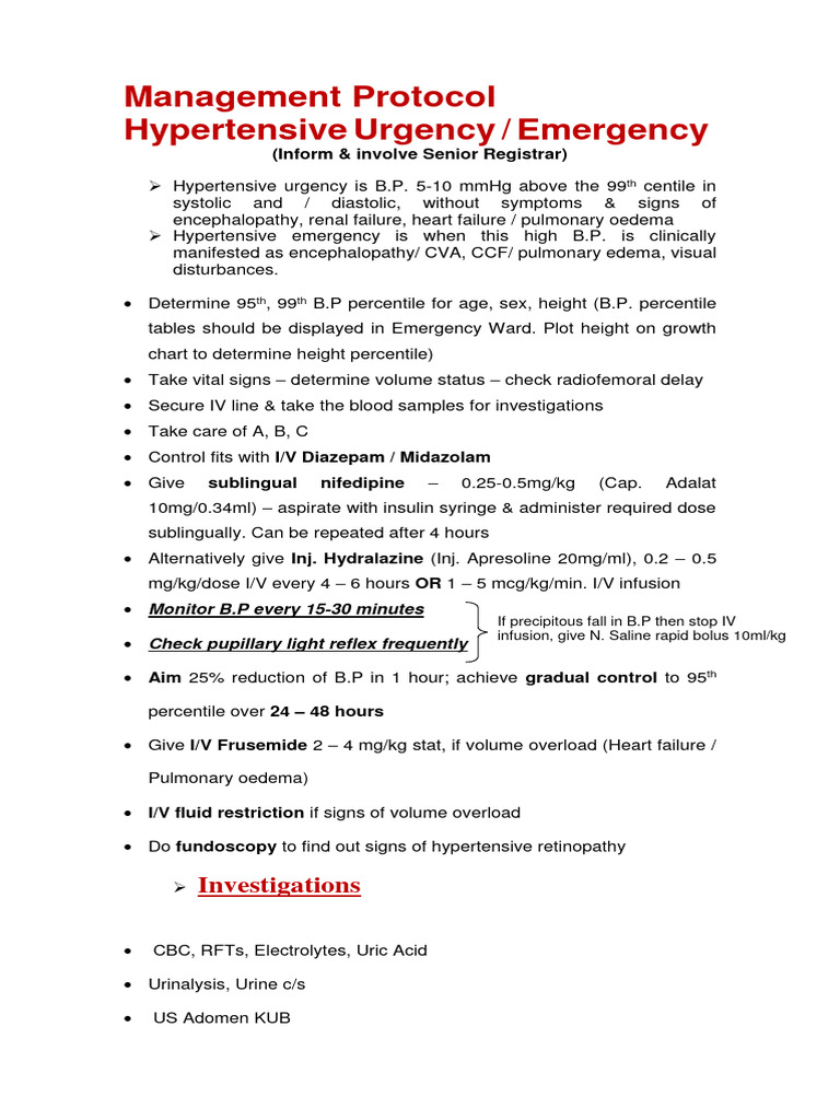 HTN Emergency Management Guidelines | Download Free PDF | Hypertension ...