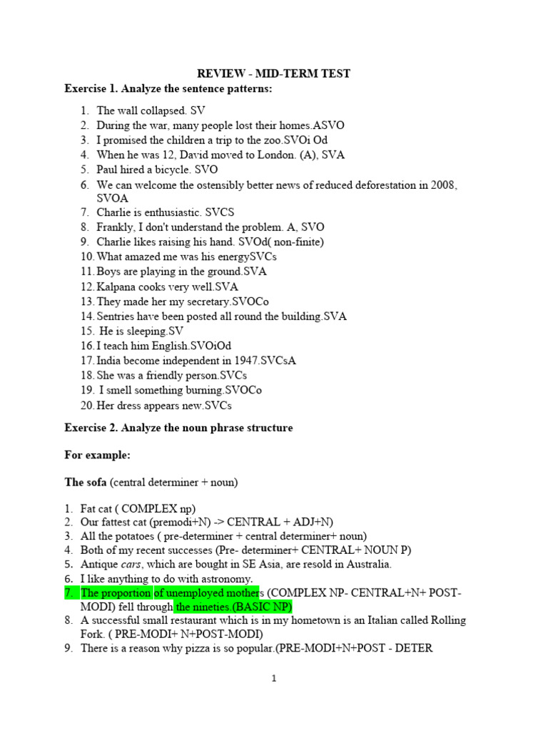 REVIEW | PDF | Clause | Phrase