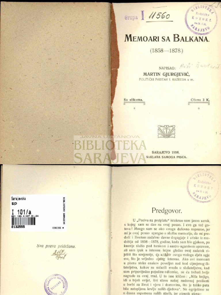 Gjurgjević Martin - Memoari Sa Balkana (1858-1878) | PDF