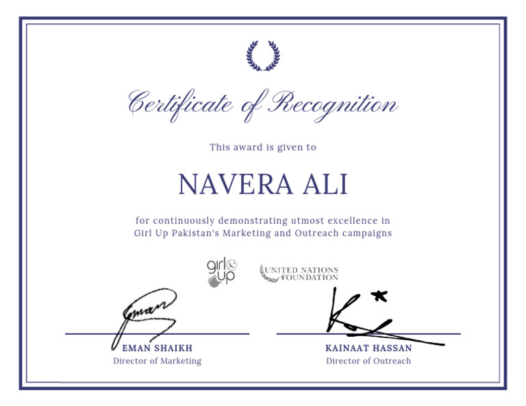 Girl Up Official Certificate | PDF