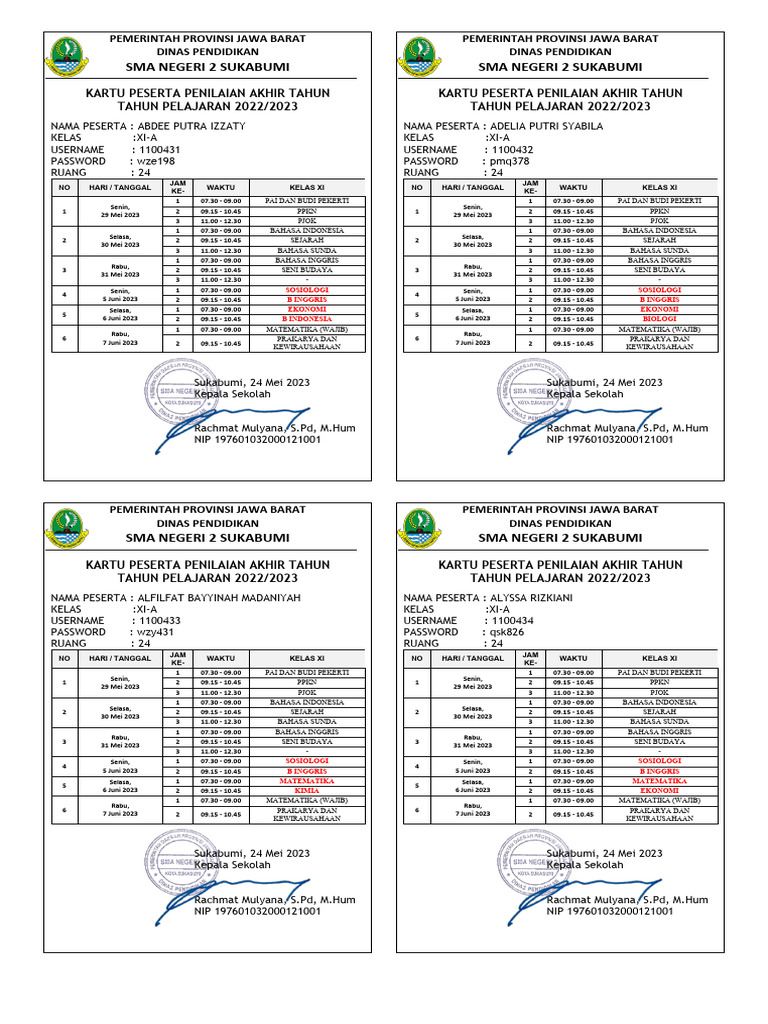 Kartu Kelas Xi Master | PDF