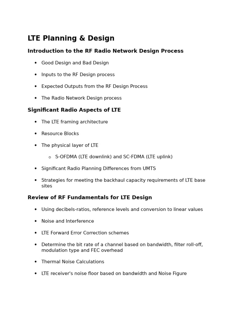 LTE Network Design and Planning Guide | PDF | Antenna (Radio) | Lte ...