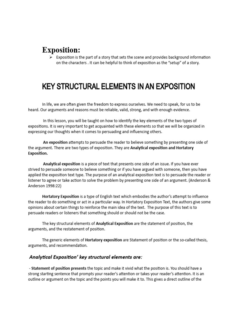 Exposition | PDF | Argument | Cognition