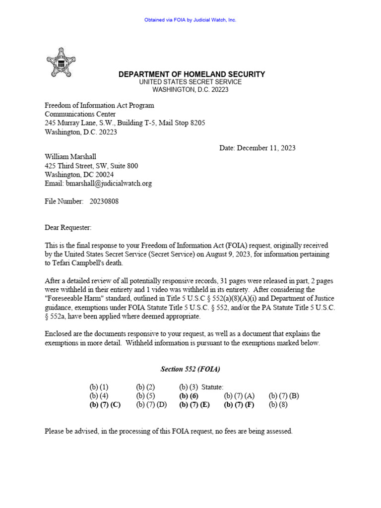 DHS FOIA Response | PDF | Justice | Crime & Violence