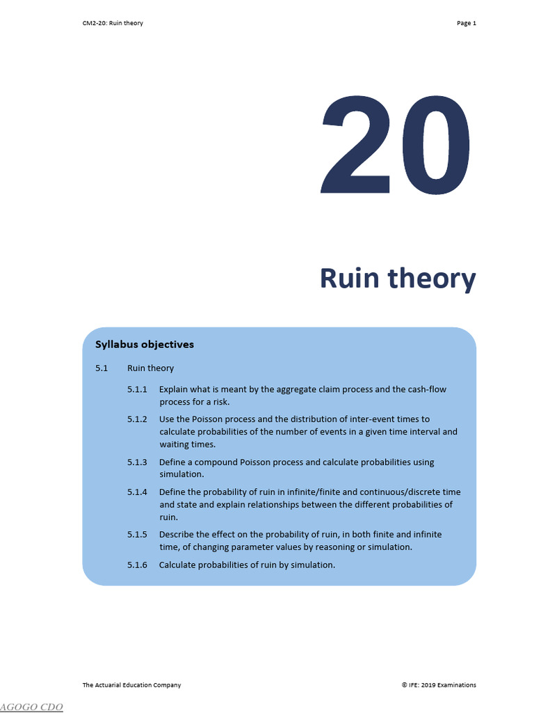 Ruin Theory | PDF | Insurance | Exponential Function