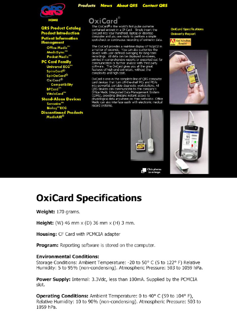 Introduction Of Wireless Pulse Oximetry Via Pcmcia Card Pdf