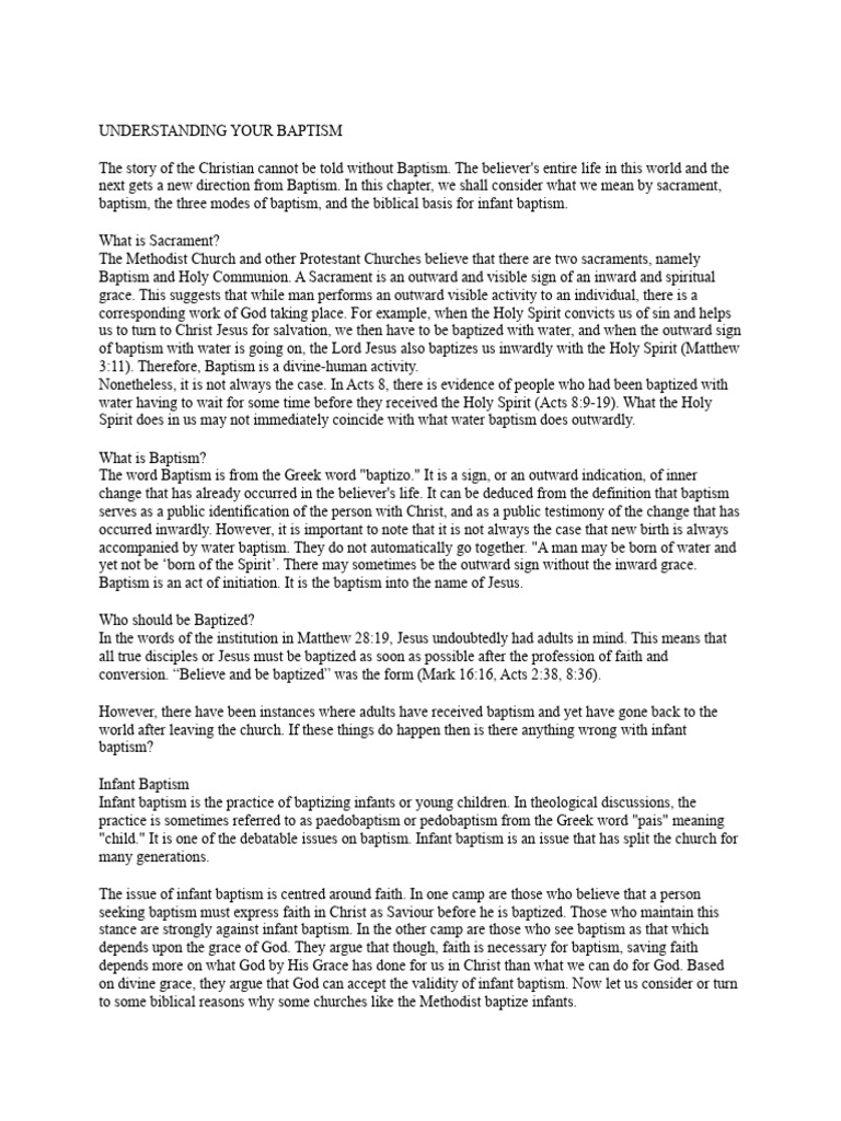 Understanding Your Baptism | PDF | Baptism | Sacraments