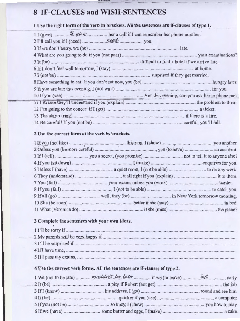 Conditionals Basic Exercises | PDF