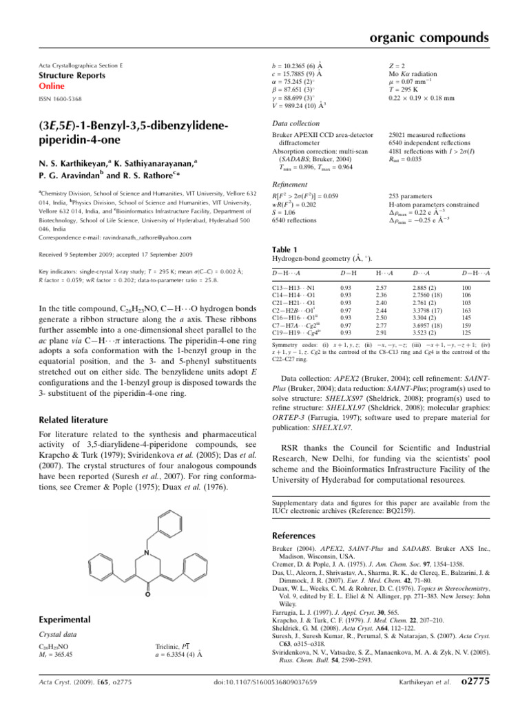 Acta Cryst. (2009) - E65, O2775 | PDF | Conformational Isomerism | Chemistry