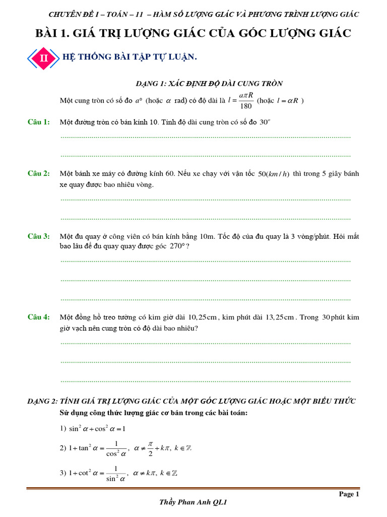 C1 - B1.1 - Tự luận (Vở BT) | PDF