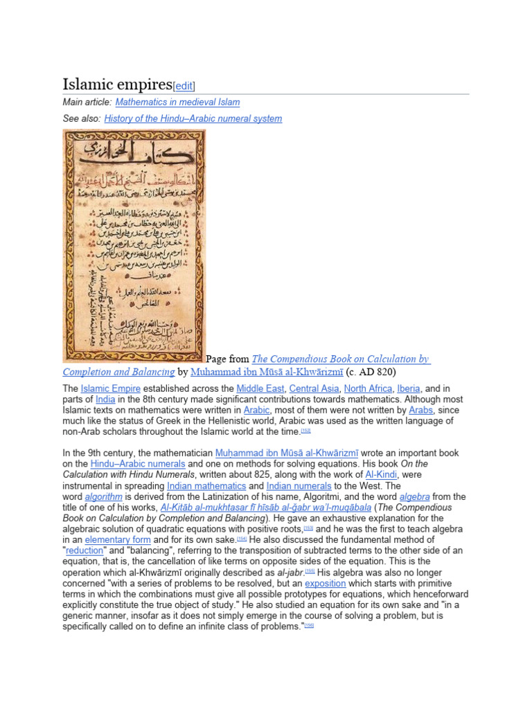 Islamic empires | PDF | Algebra | Mathematics