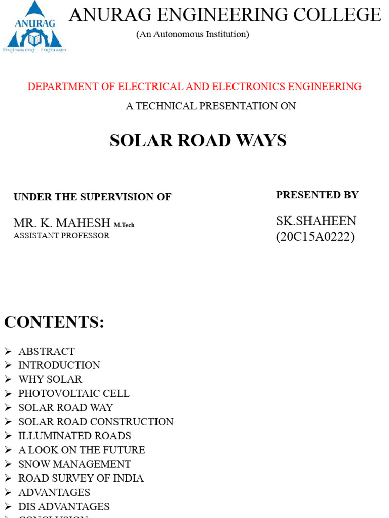 Technical Seminar Ppt | PDF | Solar Energy | Photovoltaics