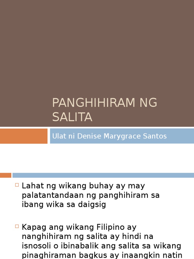 Panghihiram NG Salita | PDF