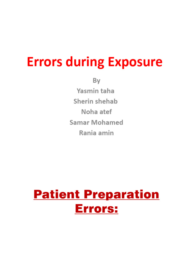 Errors During Exposure Pdf Anatomical Terms Of Location Tooth