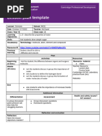 Lesson Plan Template For IGCSE | PDF | Lesson Plan | Educational Technology