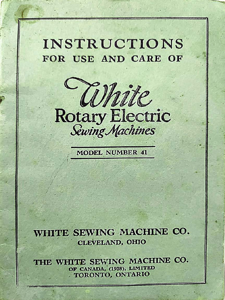 White Rotary 41 Sewing Machine Manual-compressed | PDF