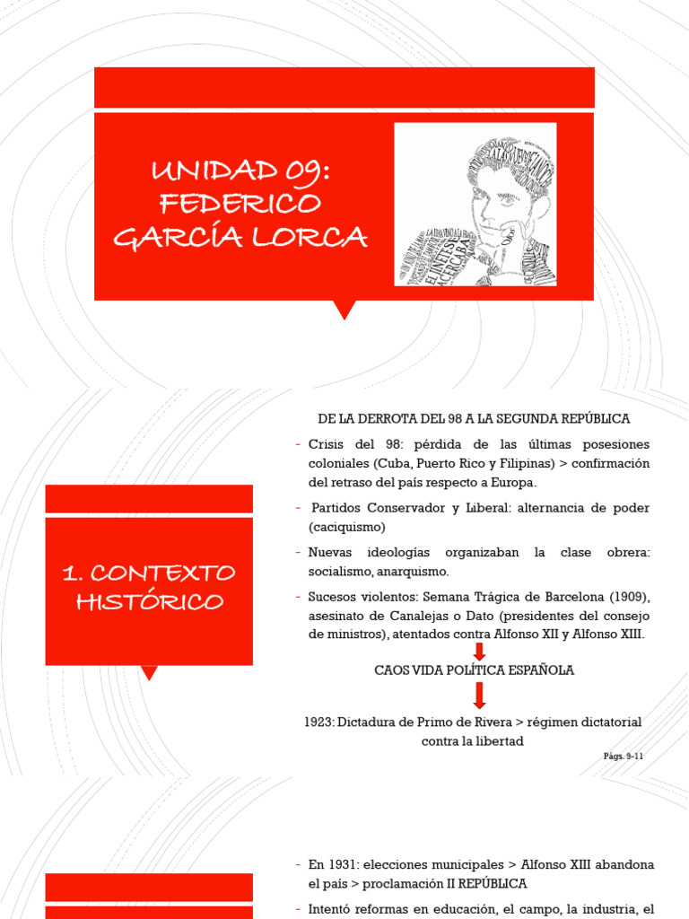 Contexto Histórico y Literatura de Lorca | PDF | Federico García Lorca ...