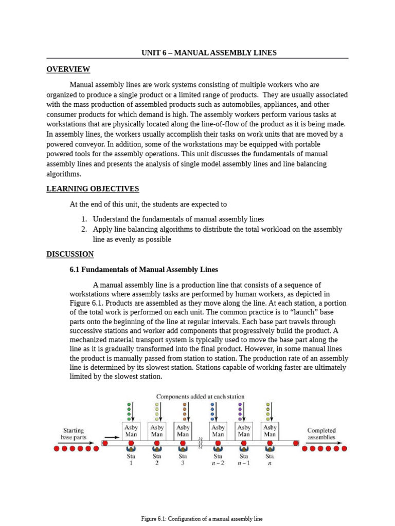 Work Units in Manual Assembly Lines | PDF | Business | Technology ...