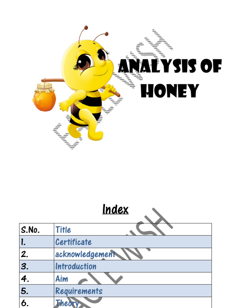 Analysis of Honey | PDF | Honey | Materials