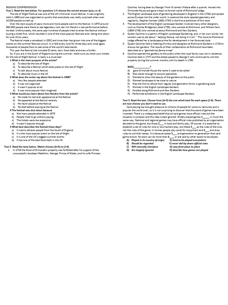 Reading Comprehension 10 | PDF