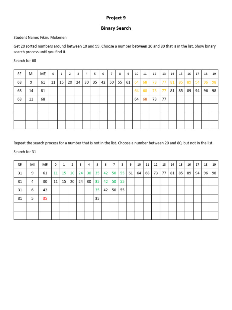 309 22-2S CS 136 Proj9 (Searches) | PDF | Time Complexity ...