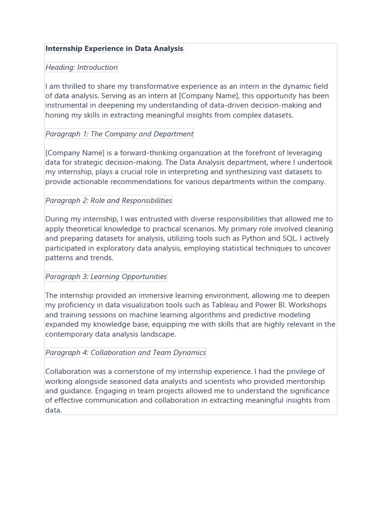 Data Analysis Internship Insights | PDF | Career & Growth | Computers