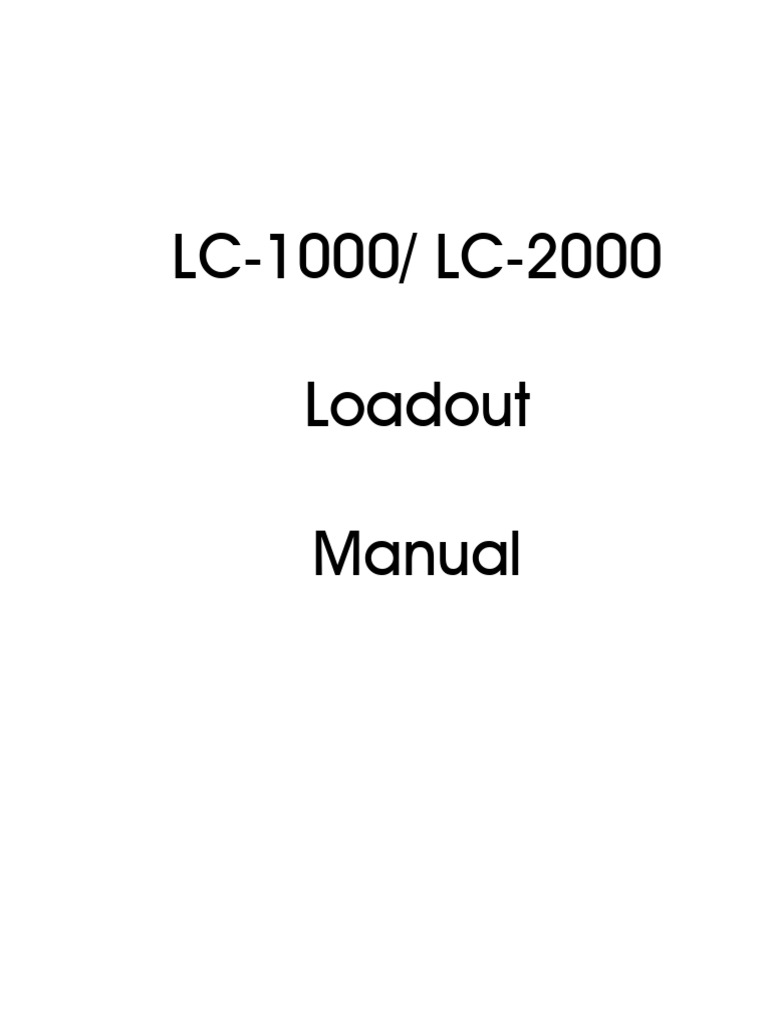 LC1000 LC2000 User Manual - ADM | PDF | Databases | Truck