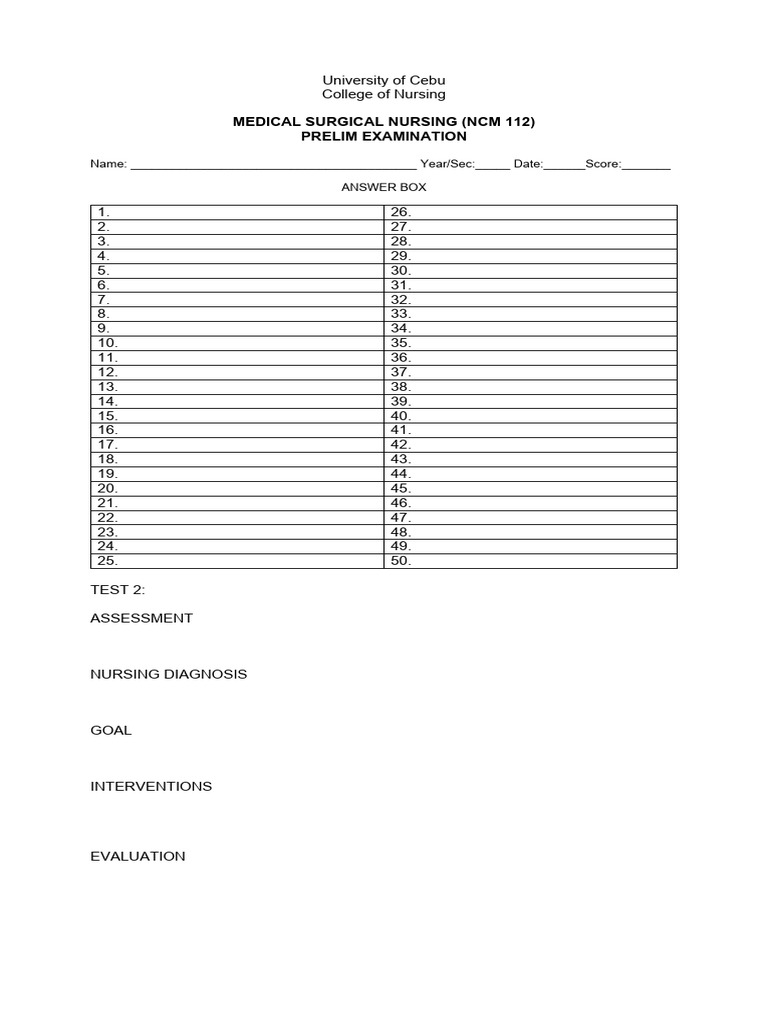 Prelim Examination | PDF | Coronary Circulation | Ventricle (Heart)