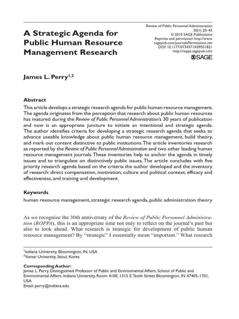 14 - A Strategic Agenda For Public Human Resource Management Research ...