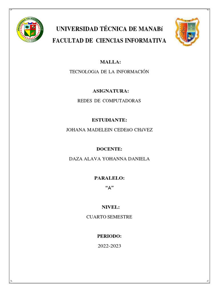 Actividad #2 - Calcular Diecciones Subredes y Sumarizacion - JohanaCedeñoChavez | PDF ...