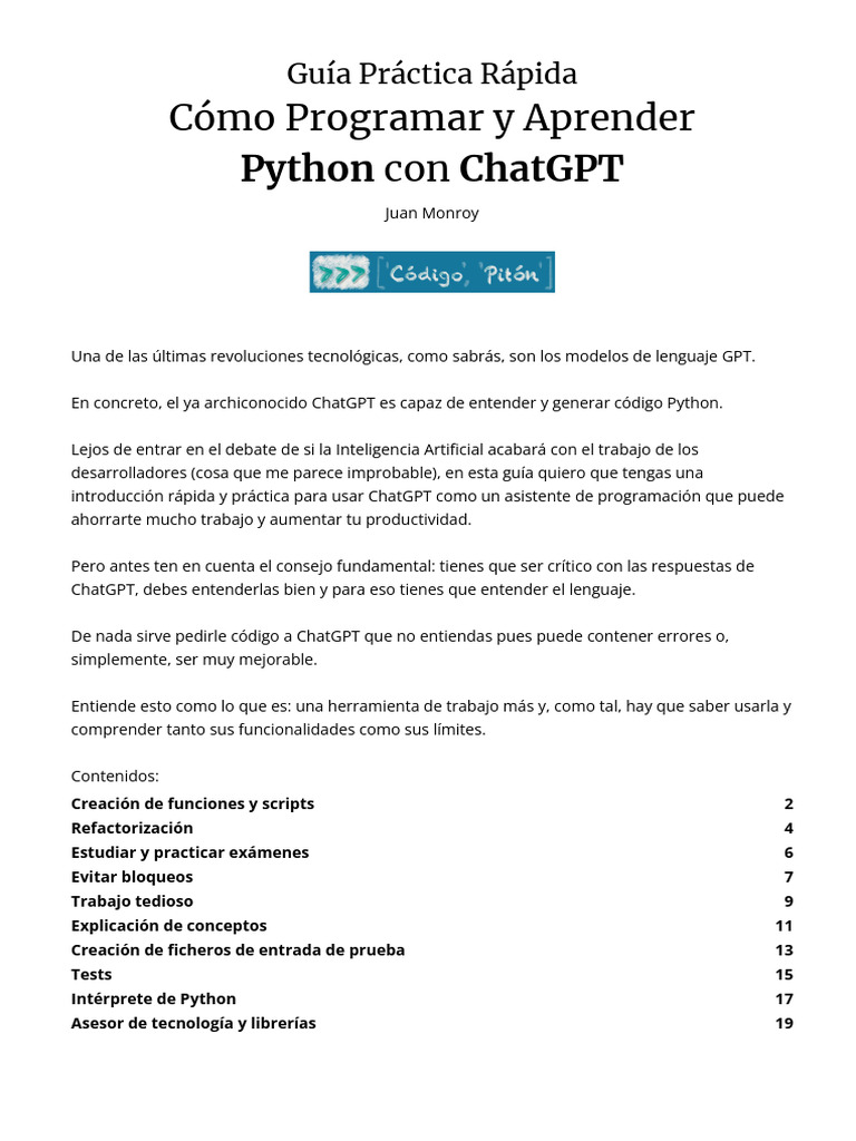 Chatgpt X Python Guia Para Programar Y Aprender Python Con Chatgpt