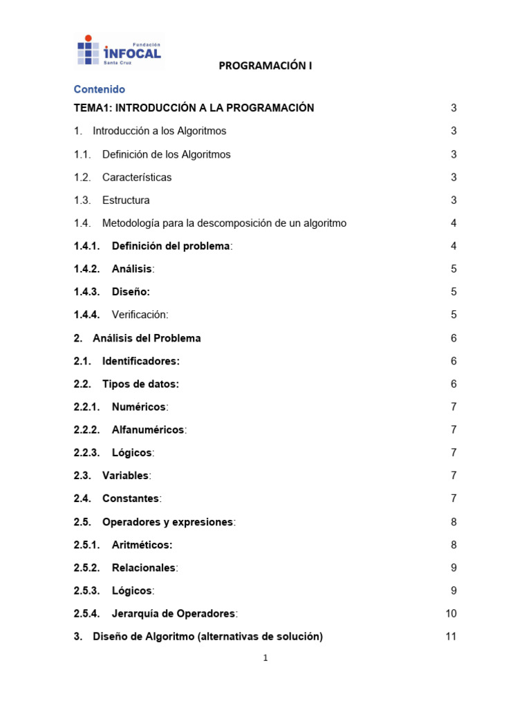 Manual de Programación I | PDF | Algoritmos | Lenguaje de programación