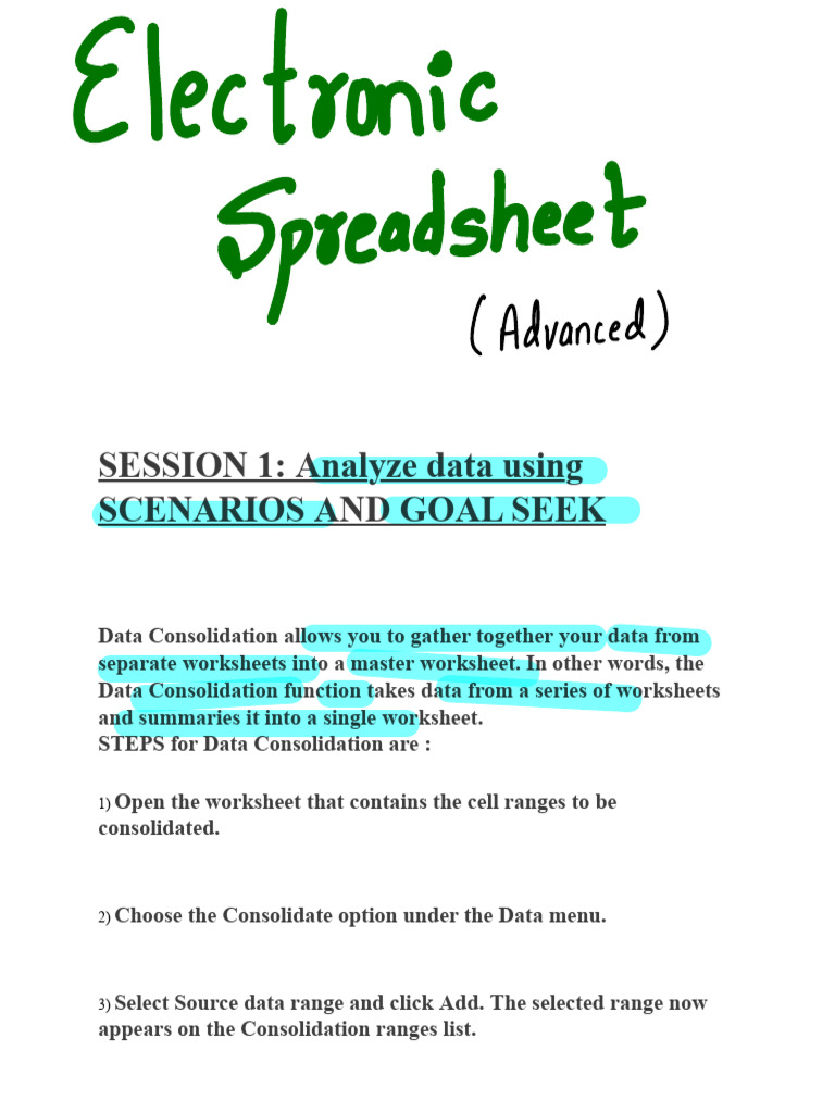 Electronic Spreadsheet | PDF | Spreadsheet | Worksheet