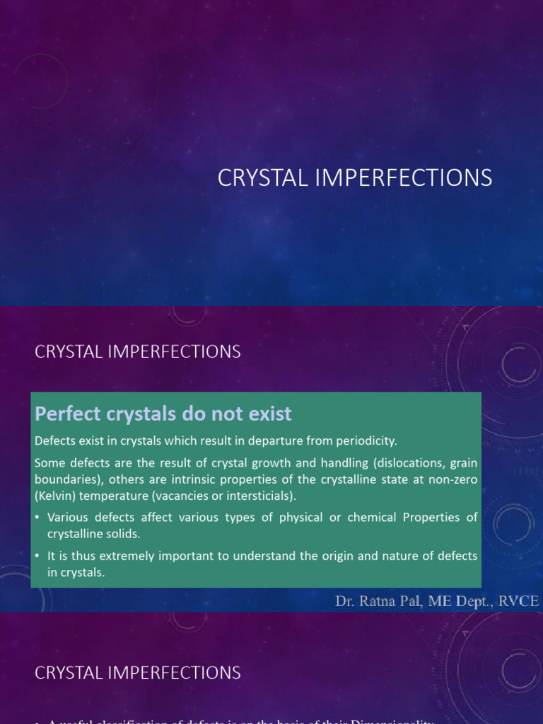 Crystal Imperfections | PDF