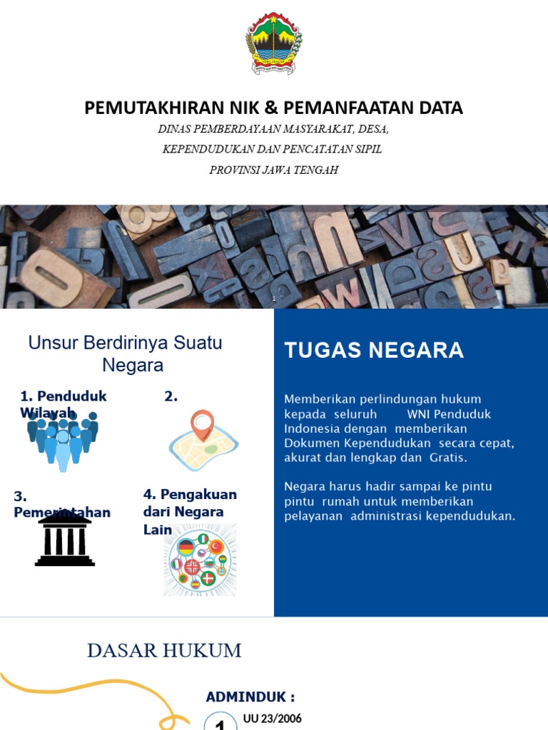 Materi Dukcapil - Pemutakhiran NIK & Pemanfaatan Data | PDF