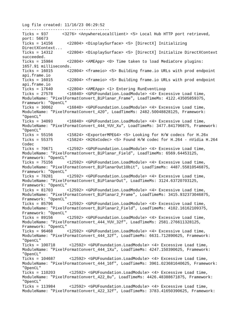 Adobe Media Encoder Log Analysis | PDF | Computer Architecture ...