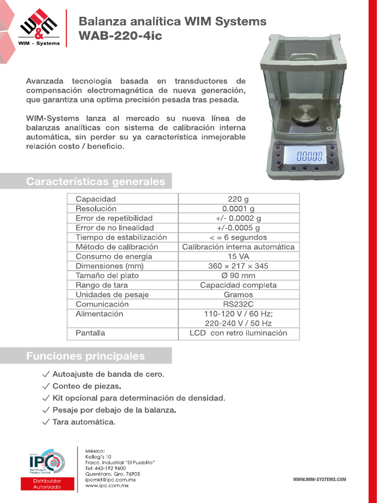 Balanza Analitica Wab | PDF