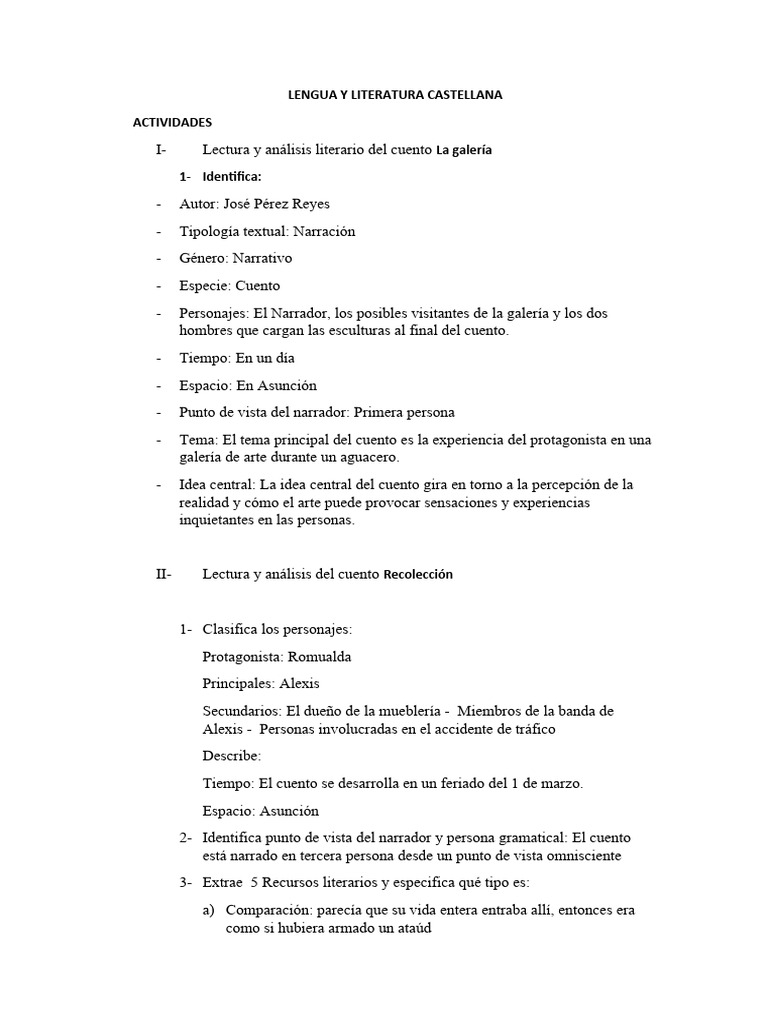 Analisis de Cuentos | PDF | Cuentos | Narración