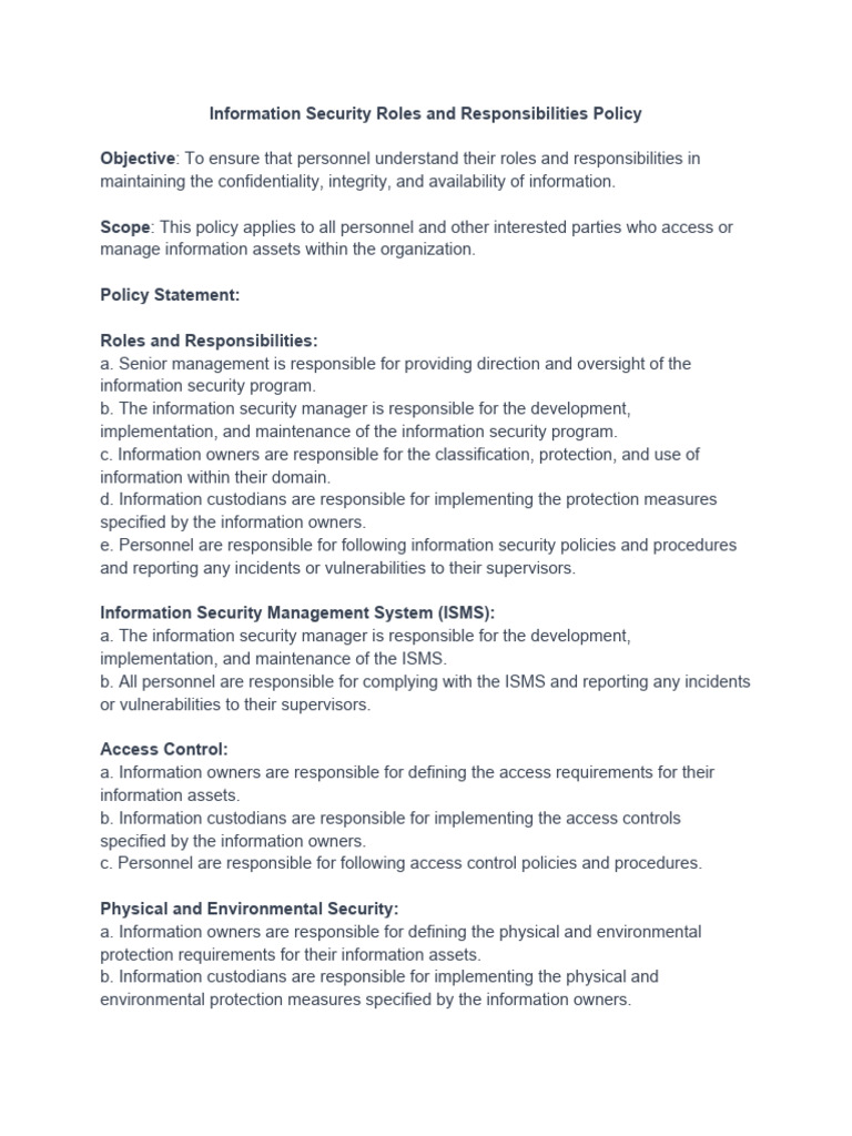 5.2+Information+Security+Roles+and+Responsibilities | PDF | Information ...