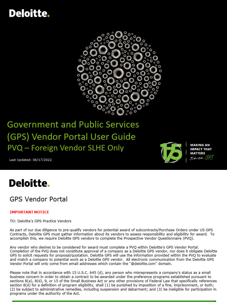 QRG GPSVendorPortal ForeignVendor SLHE Only PVQ | PDF | All Rights ...